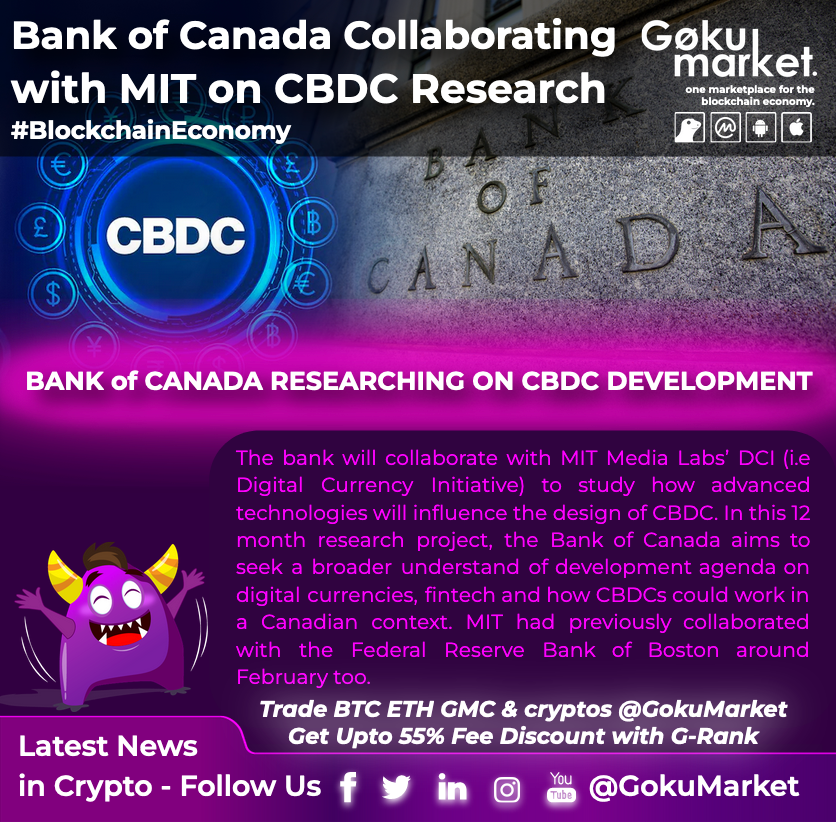 Bank of Canada Collaborating with MIT on CBDC Research - GokuMarket - Medium