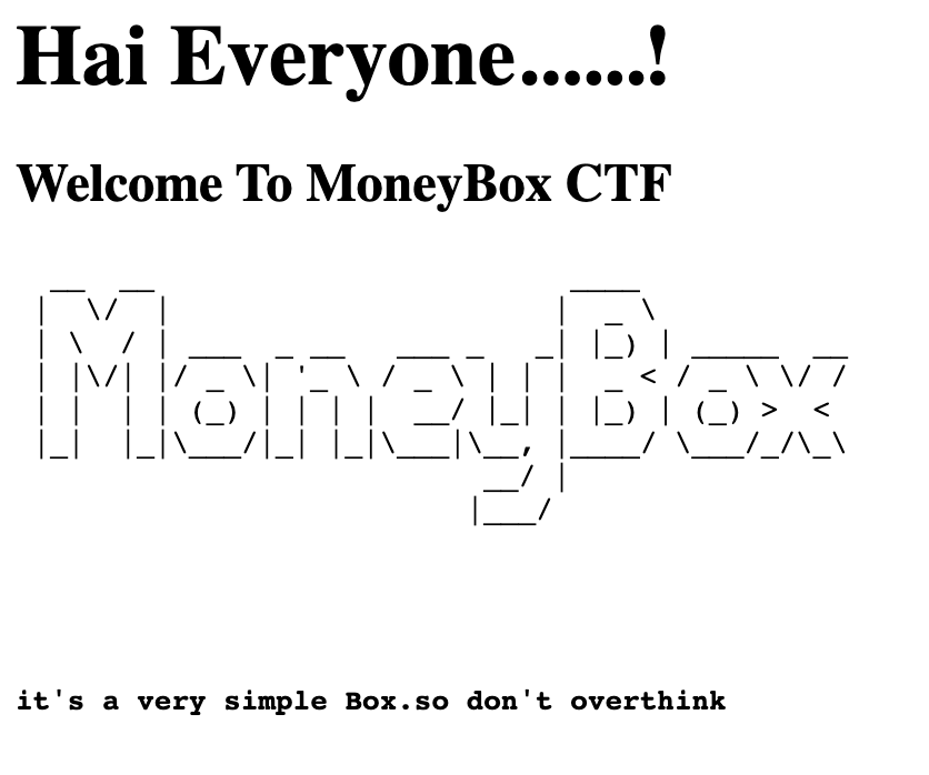Moneybox CTF Writeup. Pre-Foothold | by tacitPanda | Medium