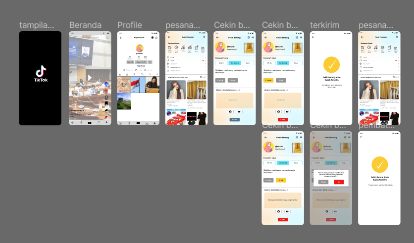Design of new features in the TikTok Shop Application (before deletion ...