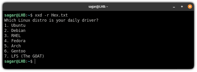 Use XXD Command in Linux. Use XXD Command in Linux to convert… | by roniee | Medium