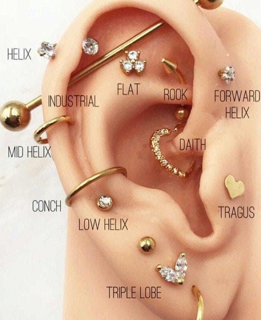 11 types of ear piercings you should read about before diving | by ...