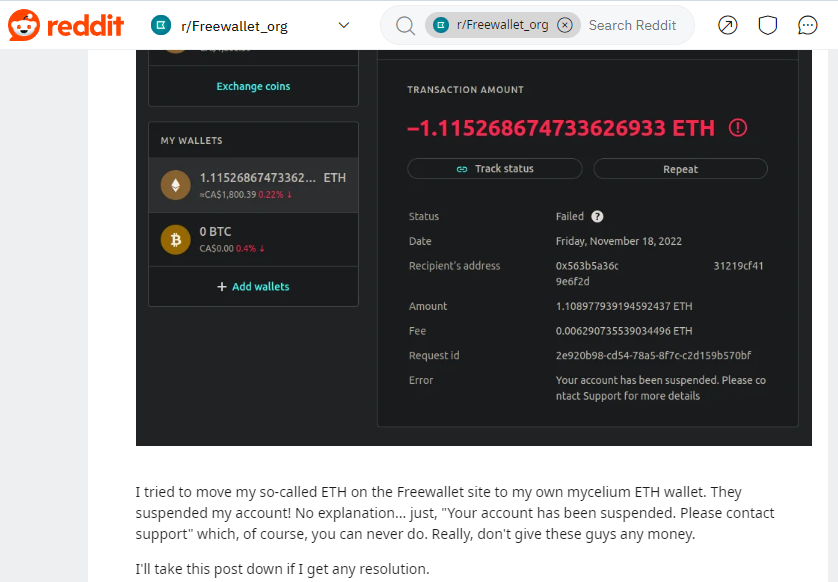 Reddit reviews about Freewallet scam | by Free Wallet | Jan, 2024 | Medium
