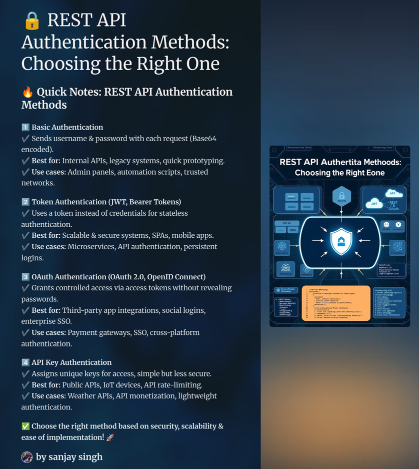 REST API Authentication Methods: Choosing the Right One | by Sanjay ...