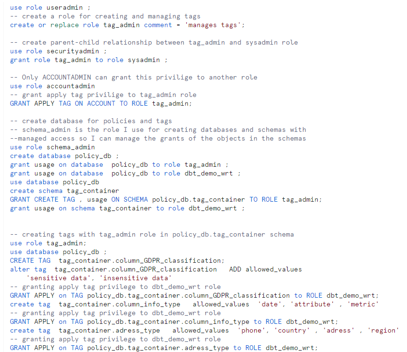 OBJECT TAGGING IN SNOWFLAKE AND IMPLEMENTION OF IT USING DBT MACROS | by Asli Imre | Medium