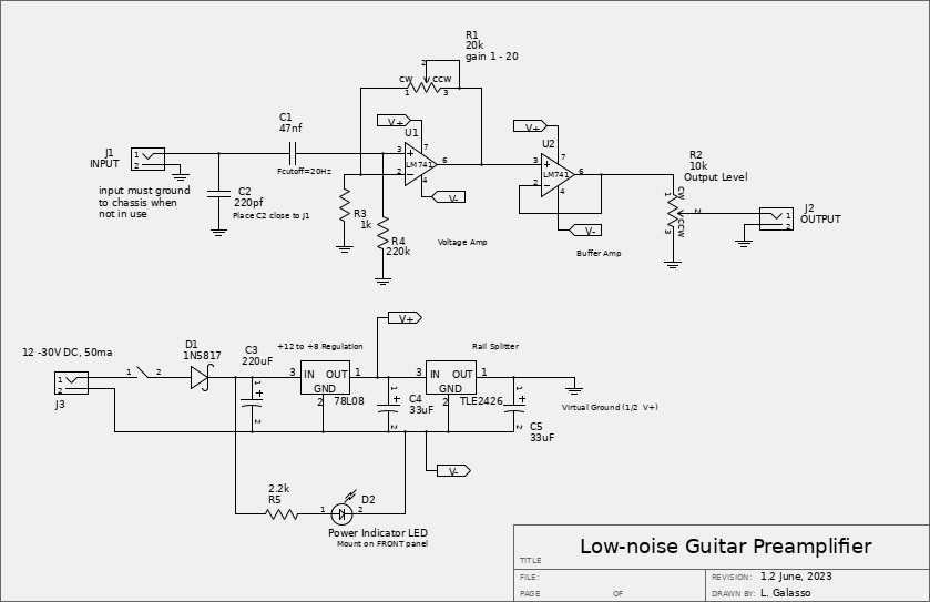 Low-noise Guitar Preamp. UPDATE (12/4/23): Note the schematic… | by Len ...