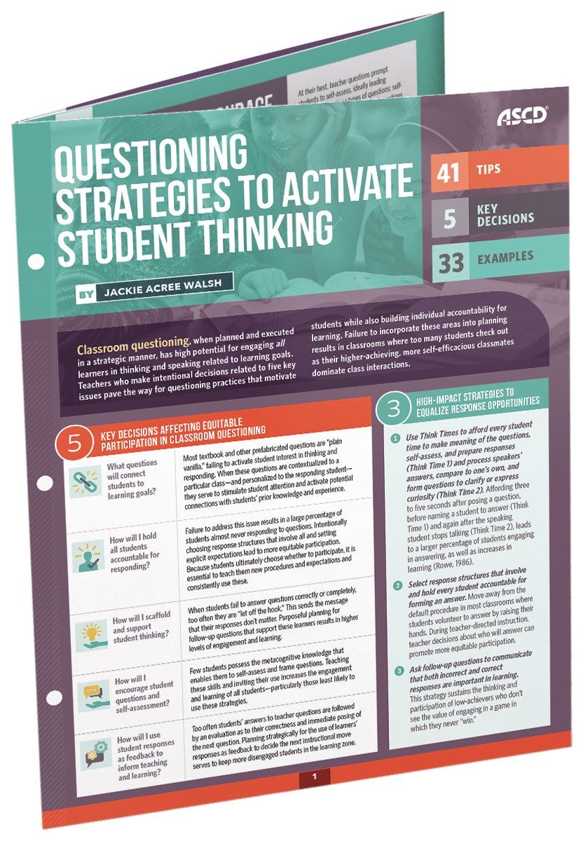 [EBOOK] Questioning Strategies to Activate Student Thinking (Quick ...