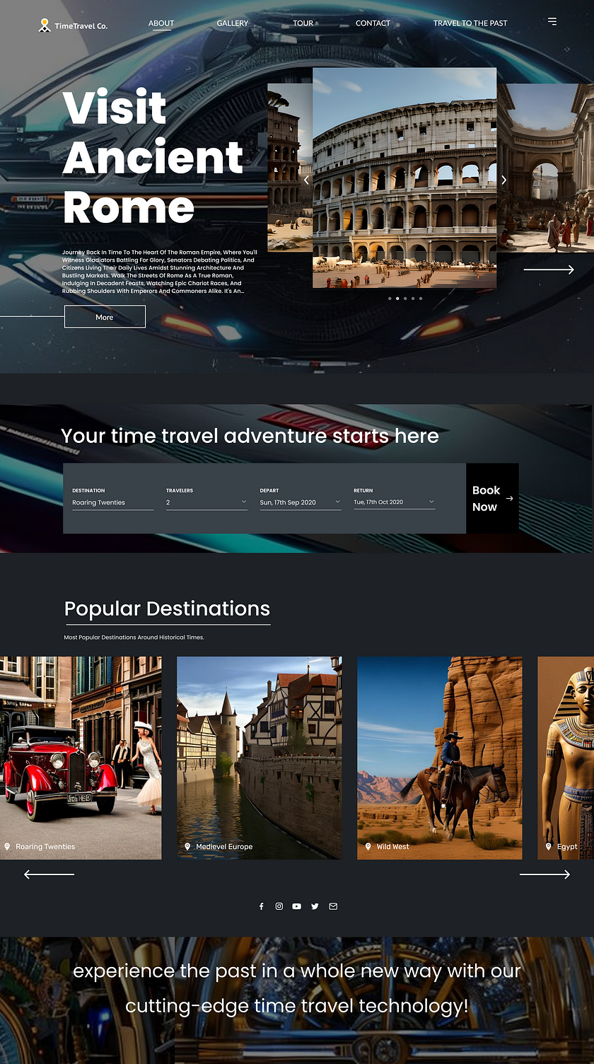 Editor X plugin in Figma: Creating a Time Travel Agency Website With ...