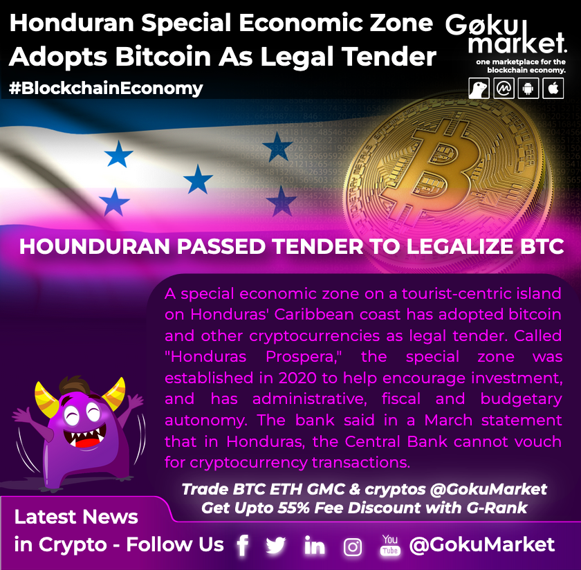Honduran Special Economic Zone Adopts Bitcoin As Legal Tender ...
