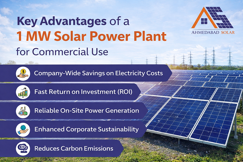 Key Benefit of a 1 MW Solar Power Plant for Commercial Use
