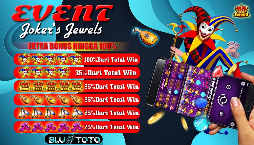 5 Kepala Joker = 100% dari Total Win 4 Kepala Joker = 35% dari Total Win 5 Mahkota “Bonus” = 25% ...