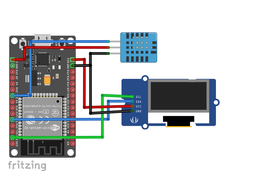 บทที่ 14.1 ESP32 อ่านค่า เซนเซอร์อุณหภูมิ ความชื้น DHT11 แสดงผลจอ OLED 0.96" | by Narin Damnuy ...