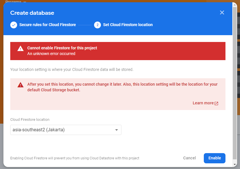 Solved Cannot Enable Firestore - Farrel Nolan Syahdony - Medium