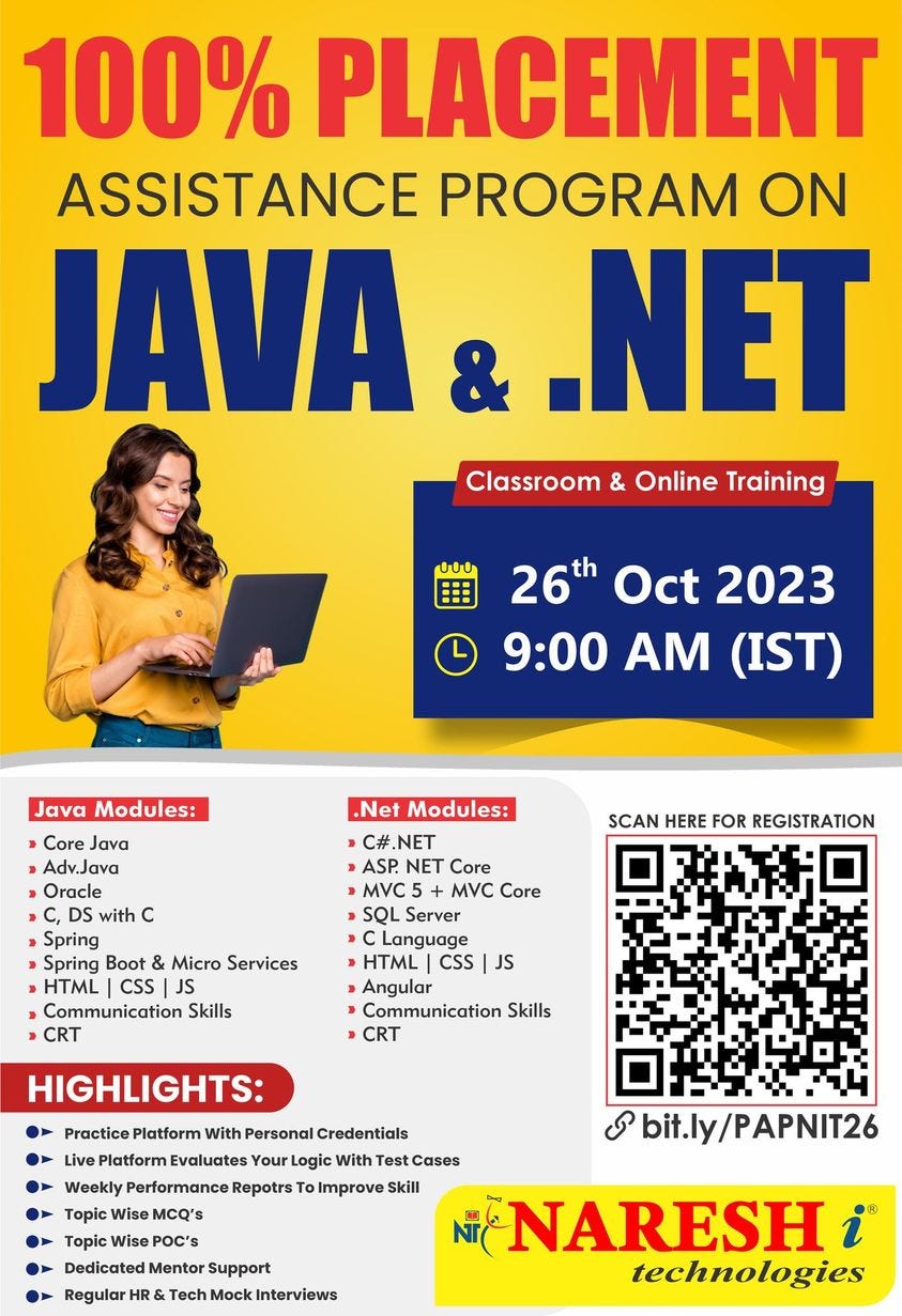 👉100% Placement Assistance Program On Java Developer & .Net. - Techprasanna - Medium