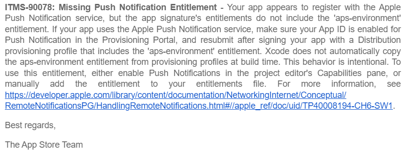 Itms 90078 Missing Push Notification Entitlement By Sneh Paghdal Medium