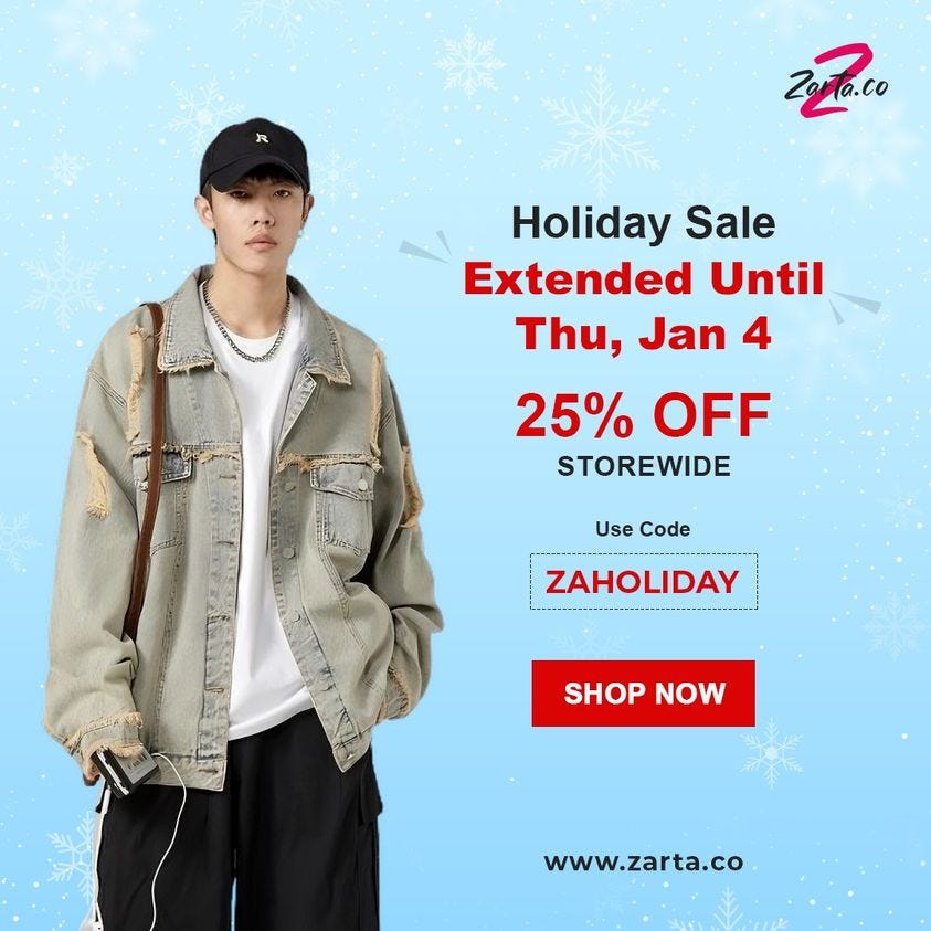 Zarta.co Extended Holiday Sale: Keep Celebrating with Our Festive Sale ...