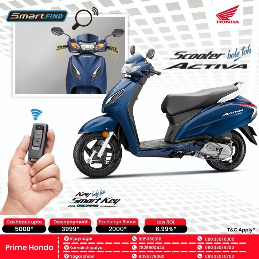 Honda Activa H -Smart: Benefits, Price, Specifications | Prime Honda ...