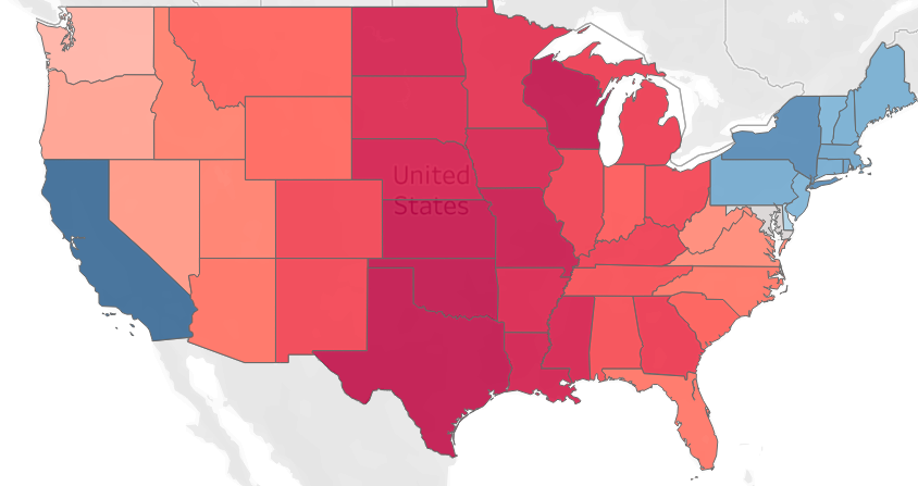 Red America, Blue America. Does this look like the electoral map… | by ...