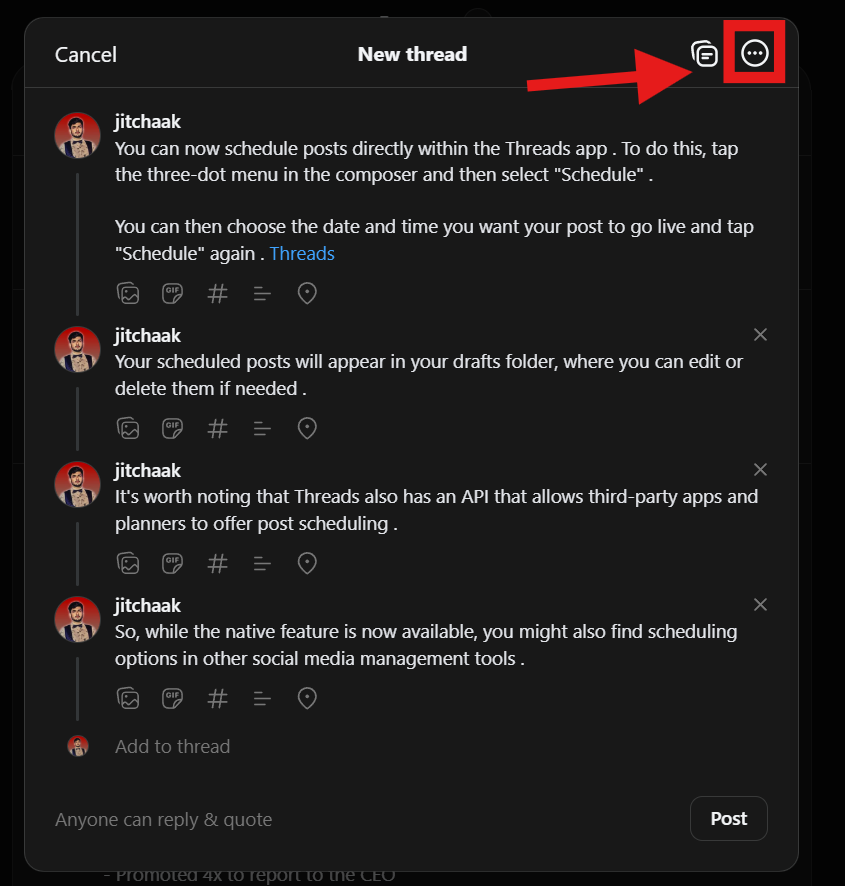 How to Schedule Post and Thread on Threads App from Instagram | Medium