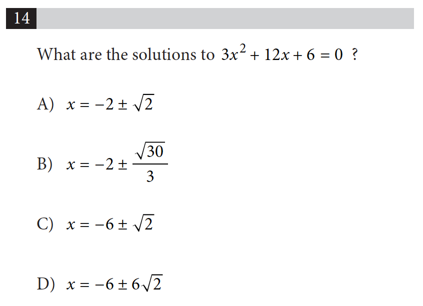 SAT Quadratic Formula Problem - Study Prep - Medium