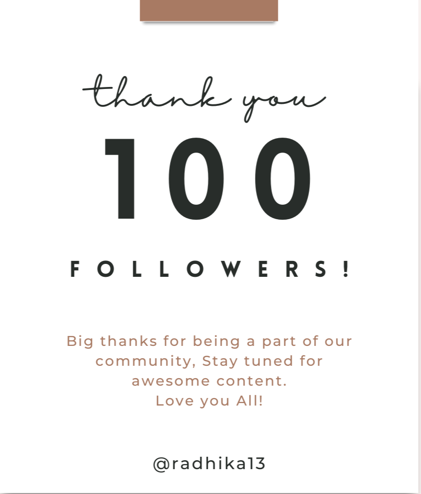 My first 100 followers. Thank you all for making this possible. | by ...