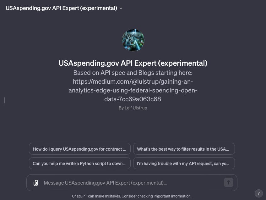 A GPT to Assist with USAspending.gov — an experiment | by Leif Ulstrup ...