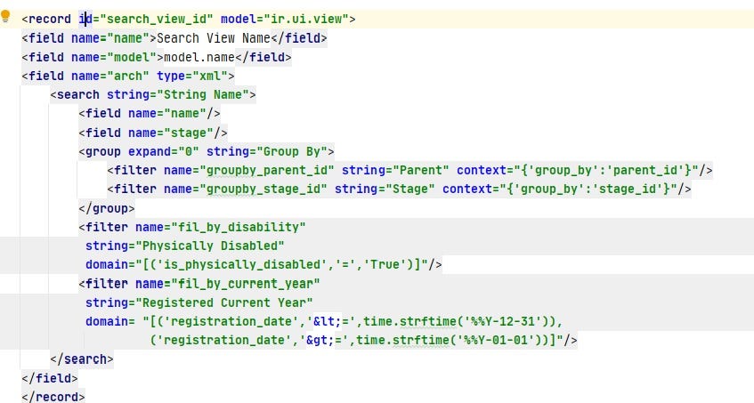 Learn — How to create a Search View in Odoo with search data, filter ...