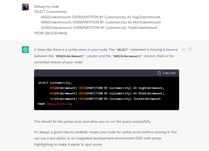 Using ChatGPT3 as a Data Engineer | by Abhijit Menon | Medium