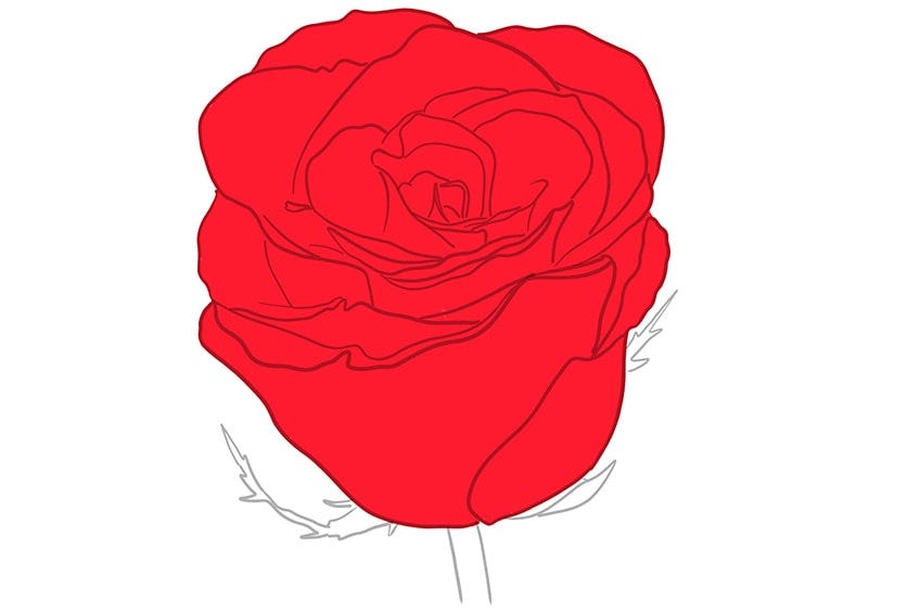 Simple Rose Drawing For KidsSimple Rose Drawing For Kids | by Drawing ...