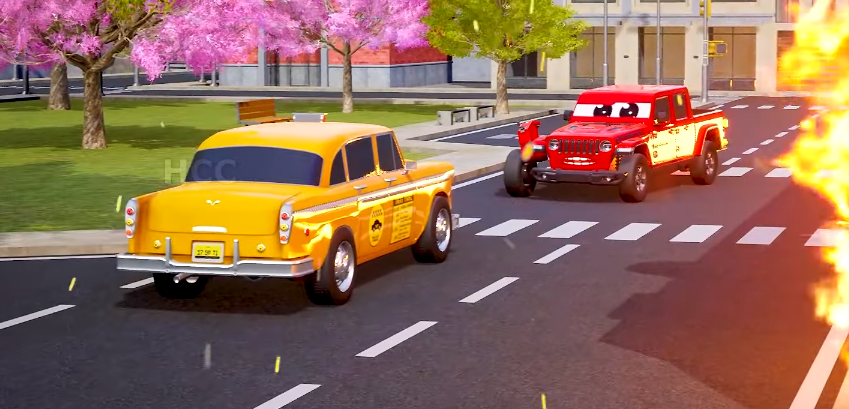 Action-Packed Operation: Clever Taxi Car vs Criminal Truck — Fire Truck ...