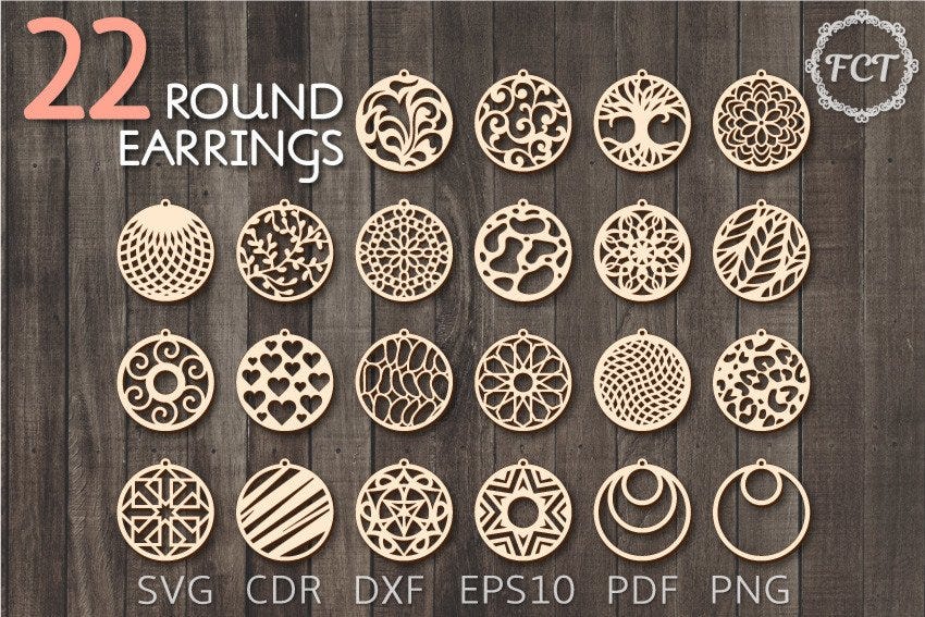 Round Earrings SVG Bundle, Laser Cut Free | by Mehojzujs | Medium