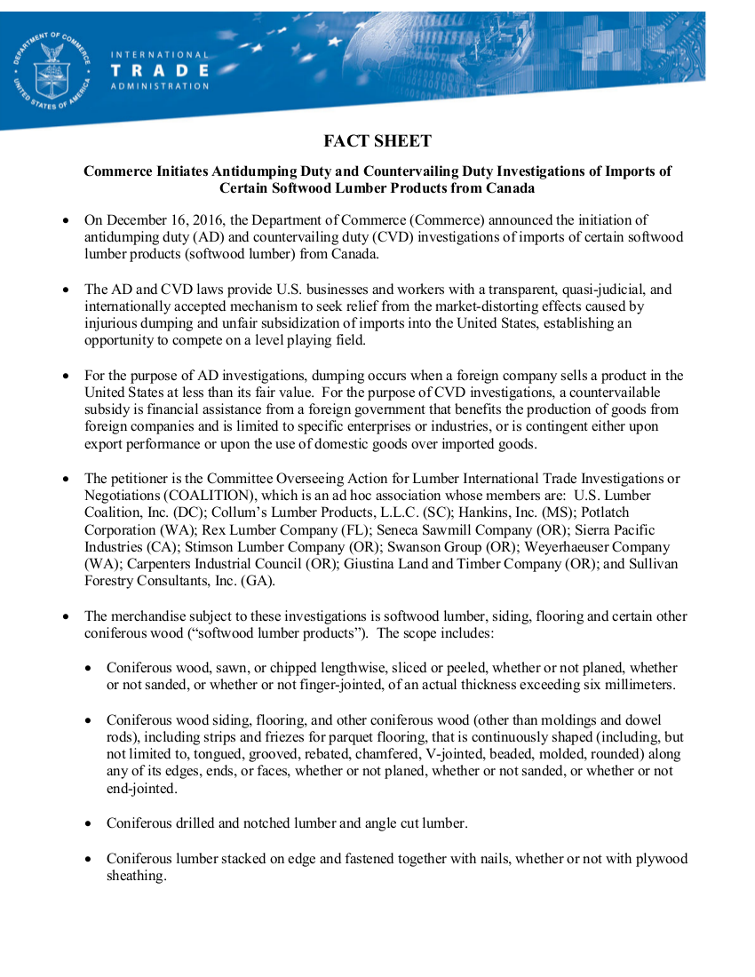 ITC Softwood Lumber ADD/CVD Fact Sheet | by Madison's Reporter | Medium