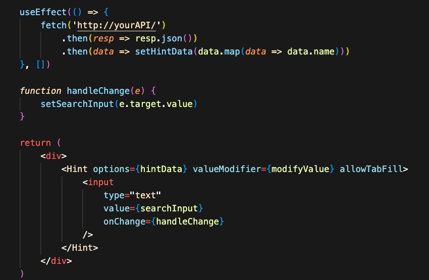 Input Field Autocomplete with React | by Patrick Hart | Medium