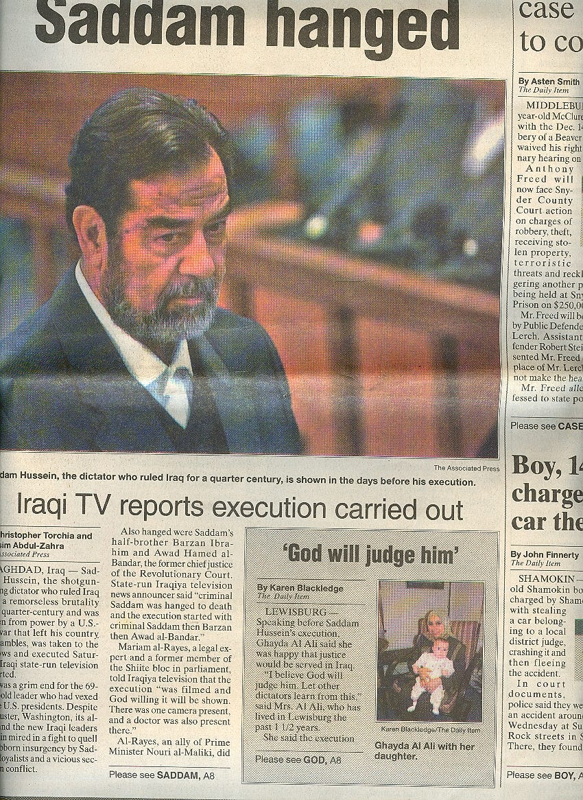 Iraqi TV Reports Saddam’s Execution: God will Judge him Ghayda Al Ali ...