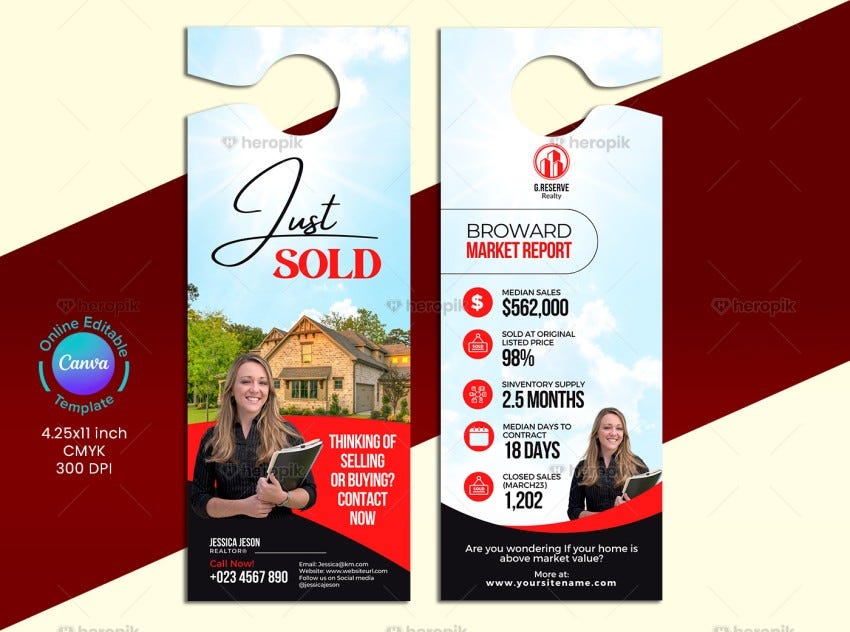 Just Sold Real Estate Door Hanger Canva Template - Heropik - Medium