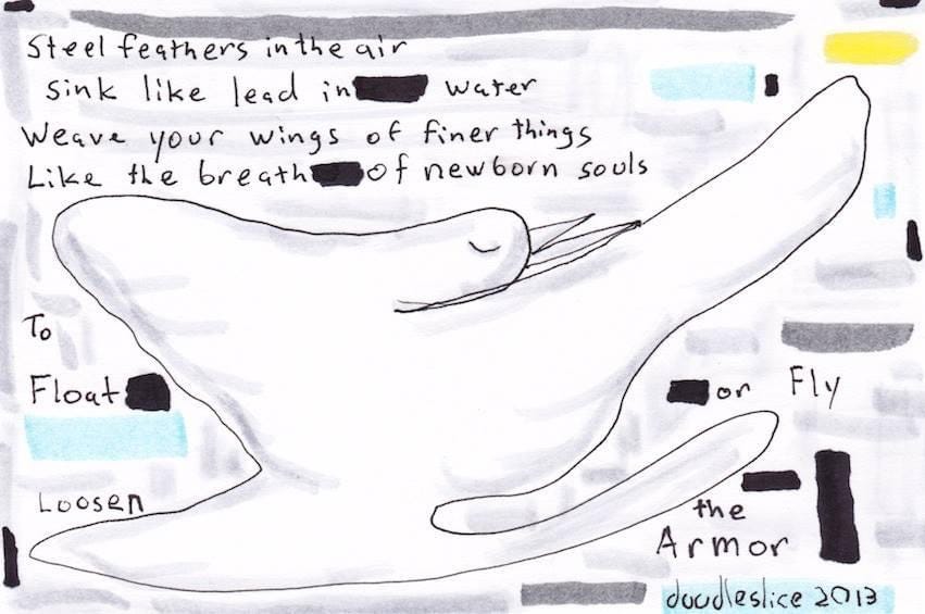 Steel Feathers in the Air - Doodleslice - Medium