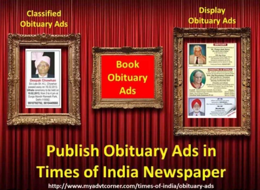 SHARE THE UNFORTUNATE NEWS THROUGH AN OBITUARY ADVERTISEMENT | by ...