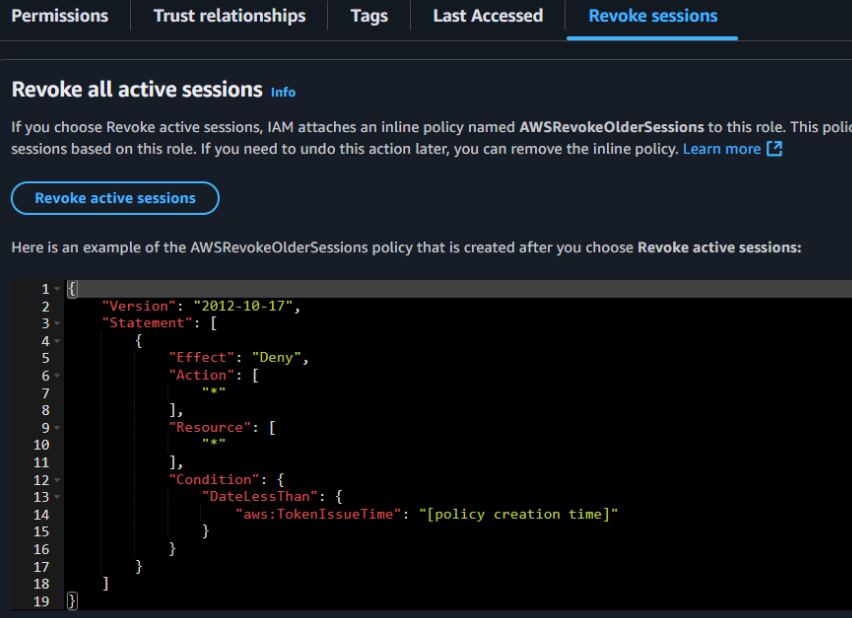 [AWS IR/Containment] — Command: How to terminate a malicious role ...