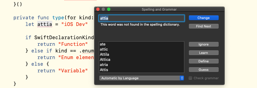 Spell Checking In Xcode 11. As not a native English speaker, I used… | by Attia Mo | Medium