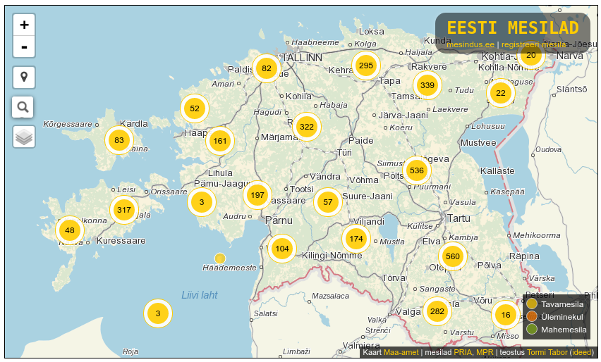 Eesti mesilad kaardil. Aadressil mesilad.mesindus.ee on… | by Tormi ...