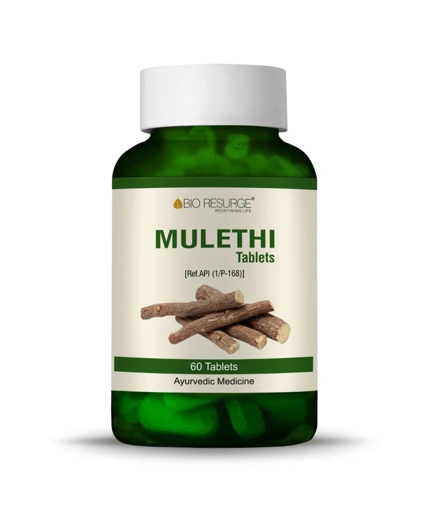 Mulethi Yashtimadhu Licorice Tablets | 750mg | Ayurvedic Stress Relief ...