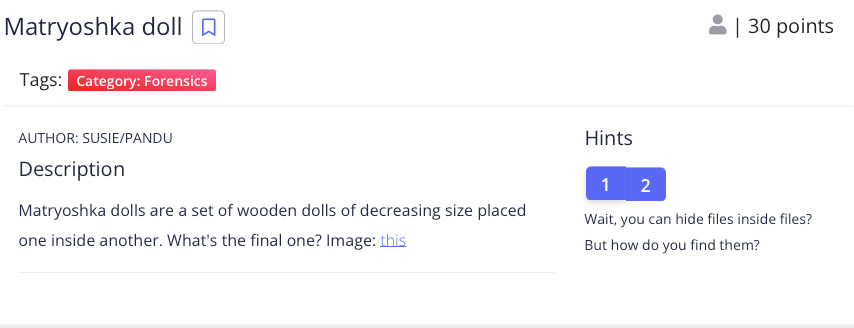 picoCTF: Matryoshka doll - LunatiX - Medium