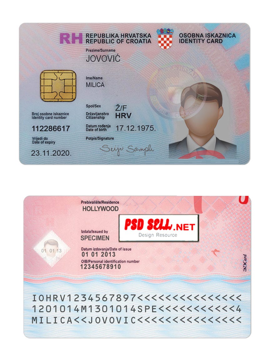 download Croatia ID Card psd template | by Psdsell.top | Medium