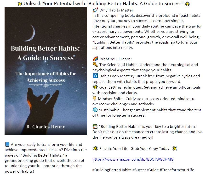 🌟 Unleash Your Potential with “Building Better Habits: A Guide to ...