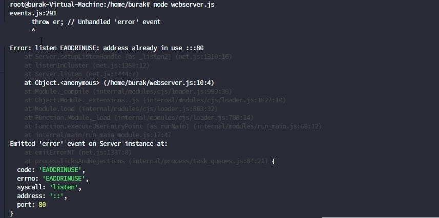 listen EADDRINUSE: address already in use :::80 - Burak S. - Medium