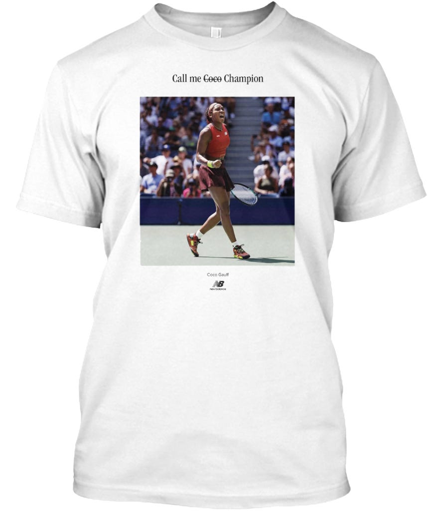 Coco Gauff Call Me Champion T Shirt | by Newsteeshop | Sep, 2023 | Medium