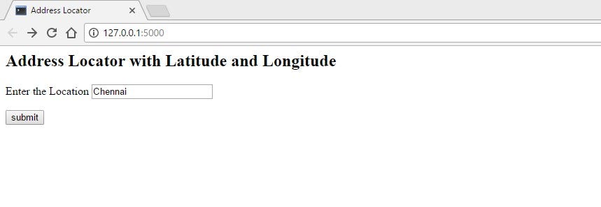 Address Locator with Latitude and Longitude using FLASK | by RAJESH S ...