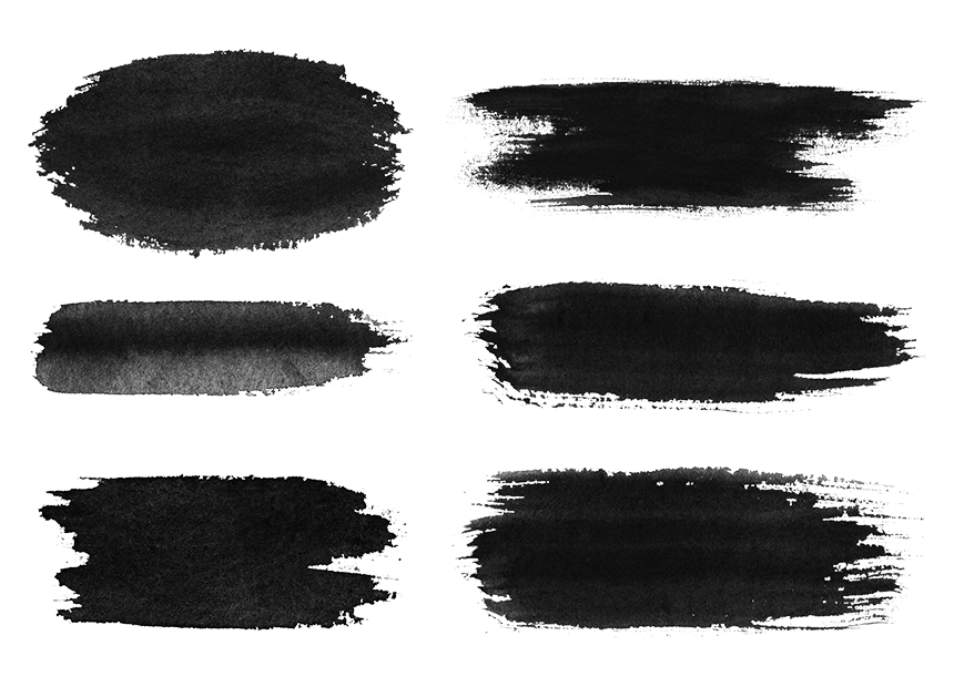 Watercolor Black Texture Clip Art - Byteblossom - Medium