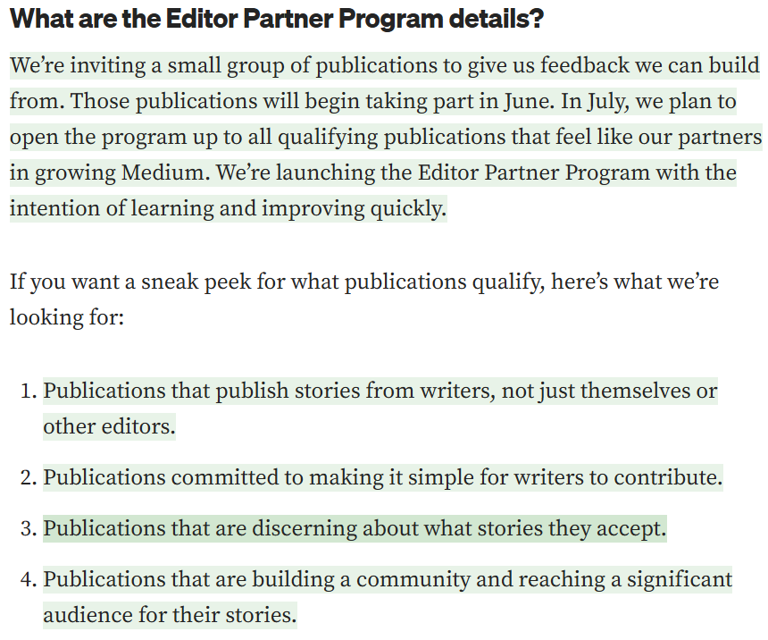 Some Thoughts About The Latest Medium Partner Program update: Starting ...