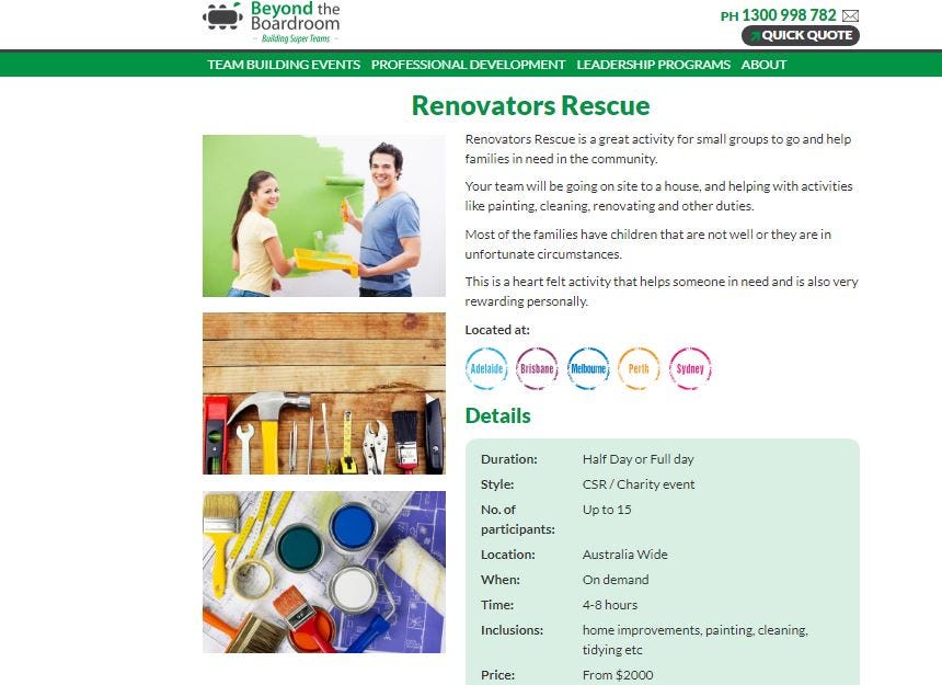 CSR / Charity event | Renovators Rescue | Beyond the Boardroom | by ...