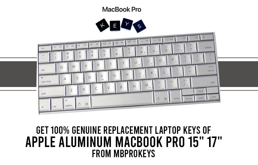 Get 100% Genuine Replacement Laptop Keys of Apple Aluminum MacBook Pro ...